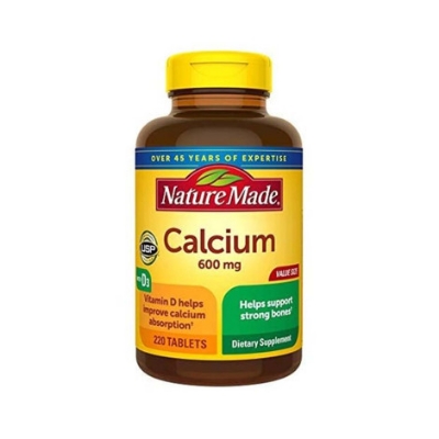 Nature Made Calcium 600mg with Vitamin D3 for 220 Tablets ...