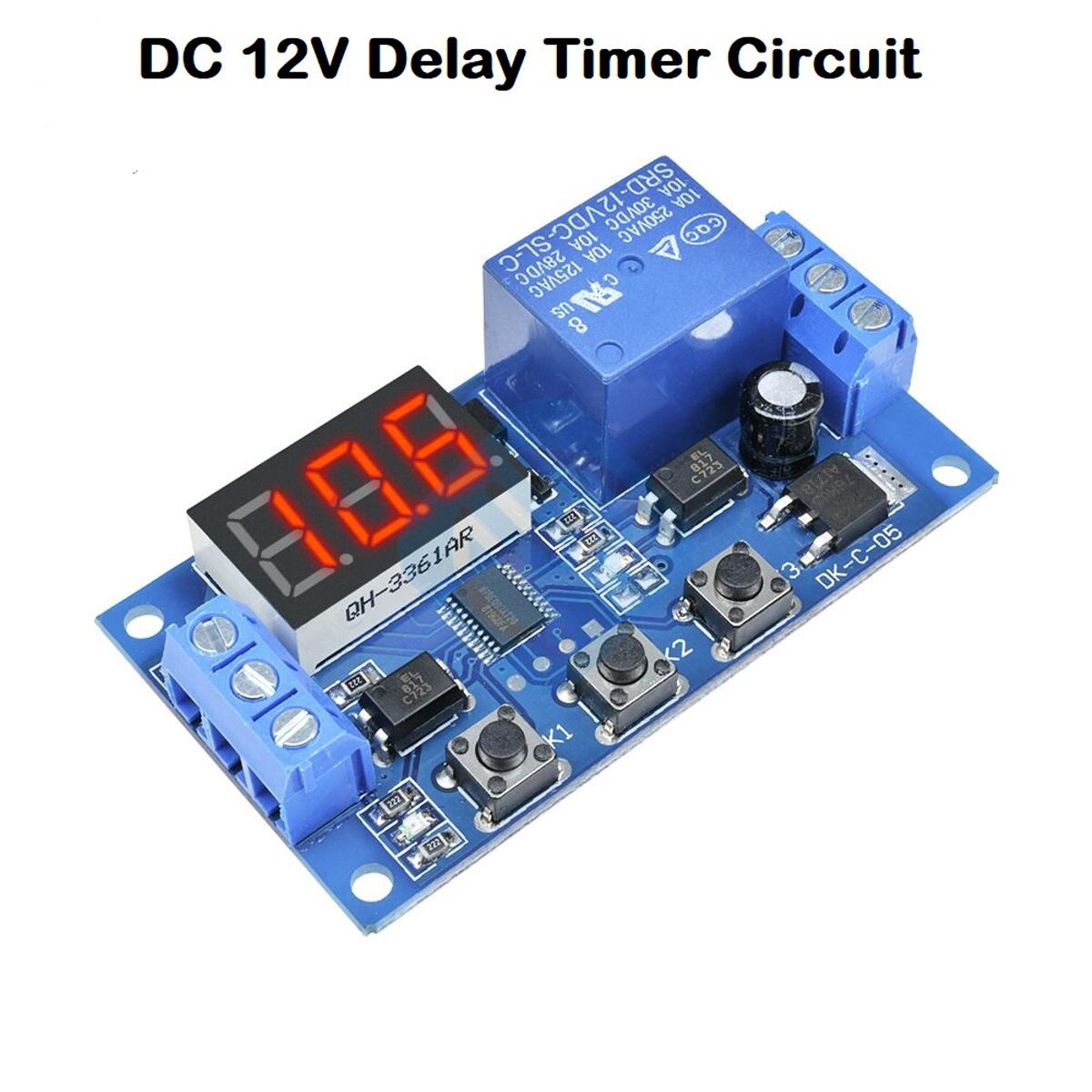 12V De-lay Timer Circuit DC-12V DC12V Infinite Cycle De-lay Timing Ti-mer Relay ON OFF Switches ...